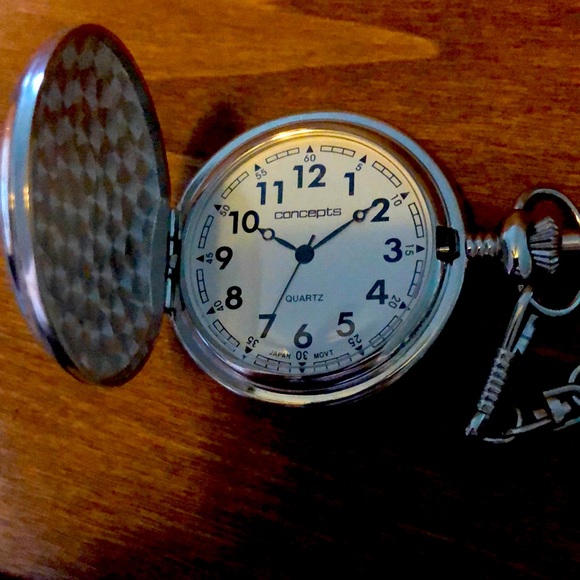 Accessories | Quartz Clipon Silver Pocketwatch Made By Concepts | Poshmark
